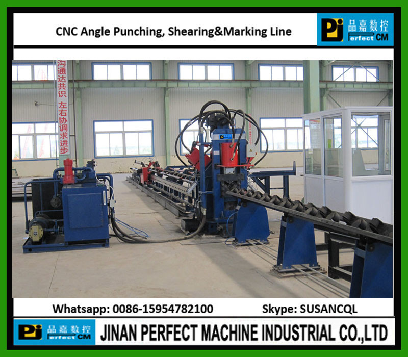 Single Blade Shearing Type CNC Angle Punching Shearing and Marking Line ...